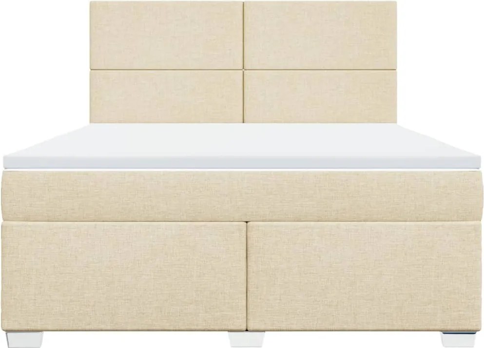Box spring postel s matrací krémová 180x200 cm textil 3292865
