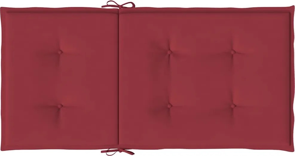 Podušky na židli nízké opěradlo 6 ks vínové 100x50x3 cm oxford 314142