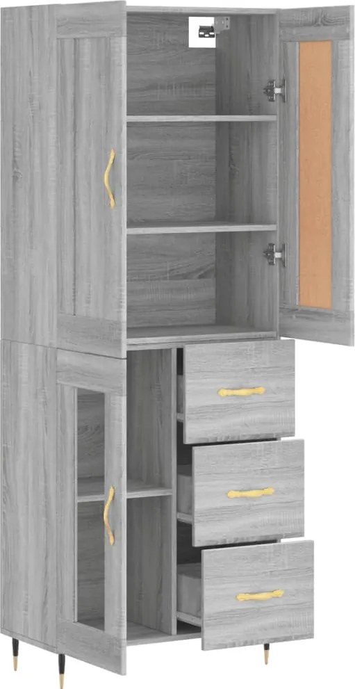 Skříň highboard šedá sonoma 69,5 x 34 x 180 cm kompozitní dřevo 3199927