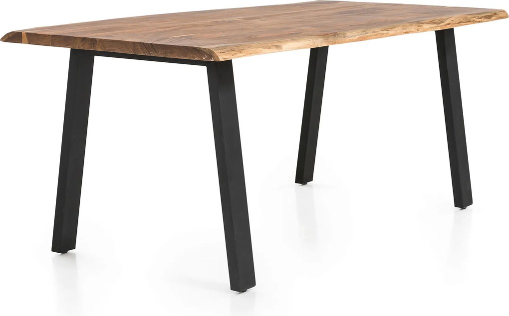 XXXLutz JÍDELNÍ STŮL, akácie, přírodní barvy, černá, 160/85/76,5 cm P & B - Jídelní stoly - 001769018102