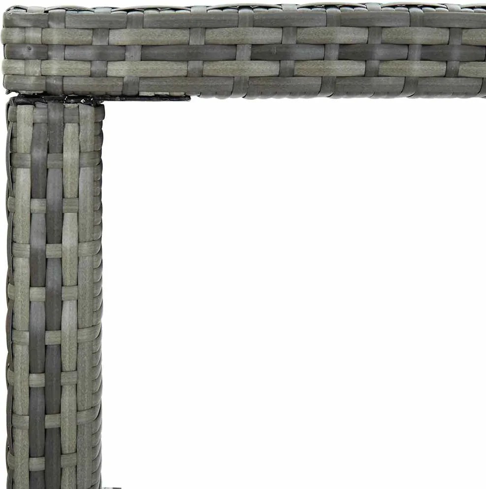 Zahradní barový stůl šedý 130 x 60 x 110 cm polyratan a sklo 313462