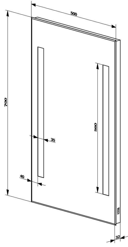Aqualine ATH5 zrcadlo s LED osvětlením 50 x 70 cm