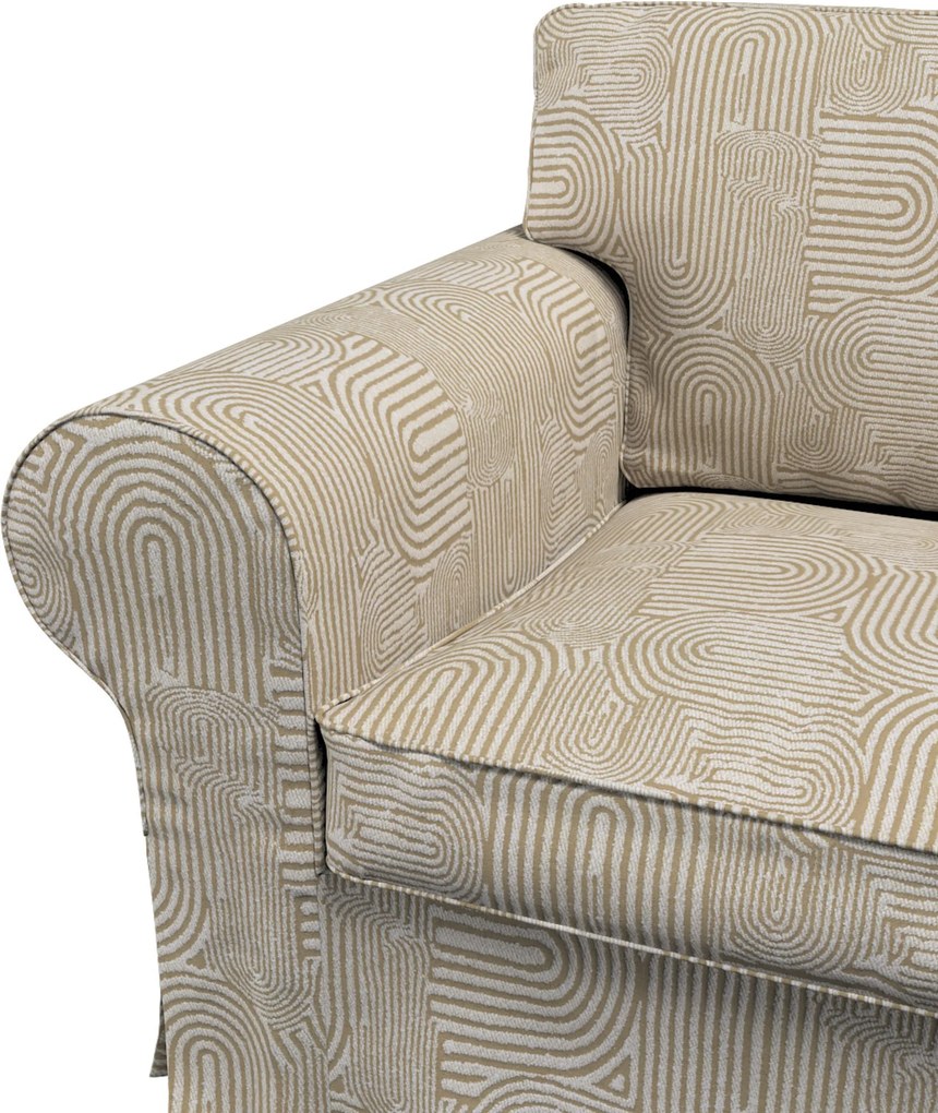 Potah na křeslo IKEA Ektorp barva béžová látka pletený vzor, vzorované