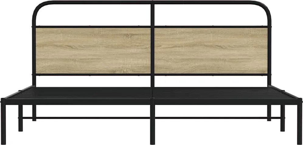 Kovový rám postele bez matrace dub sonoma 183 x 213 cm 3318644