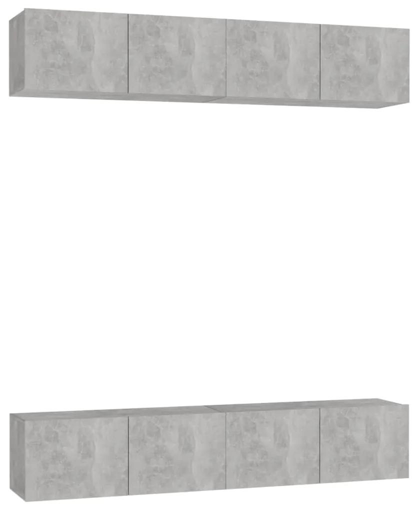 vidaXL TV skříňky 4 ks betonově šedé 80 x 30 x 30 cm dřevotříska