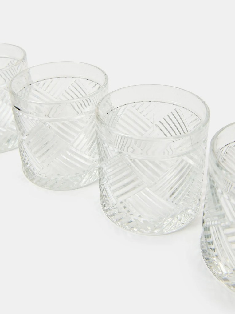 Sinsay - Sklenice s dekorativním žebrováním 4 pack - clear