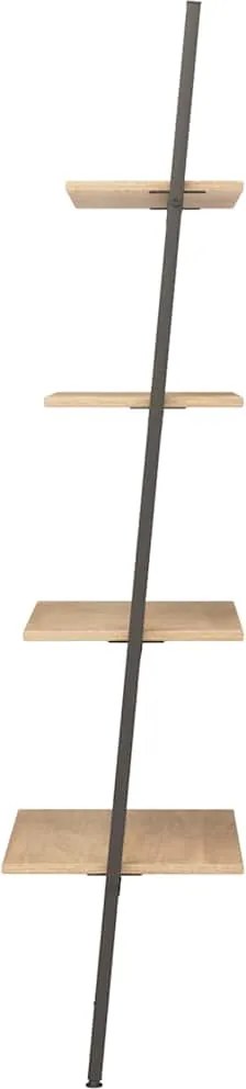 4patrová opěrná police světle hnědá a černá 64 x 34 x 150,5 cm 336373