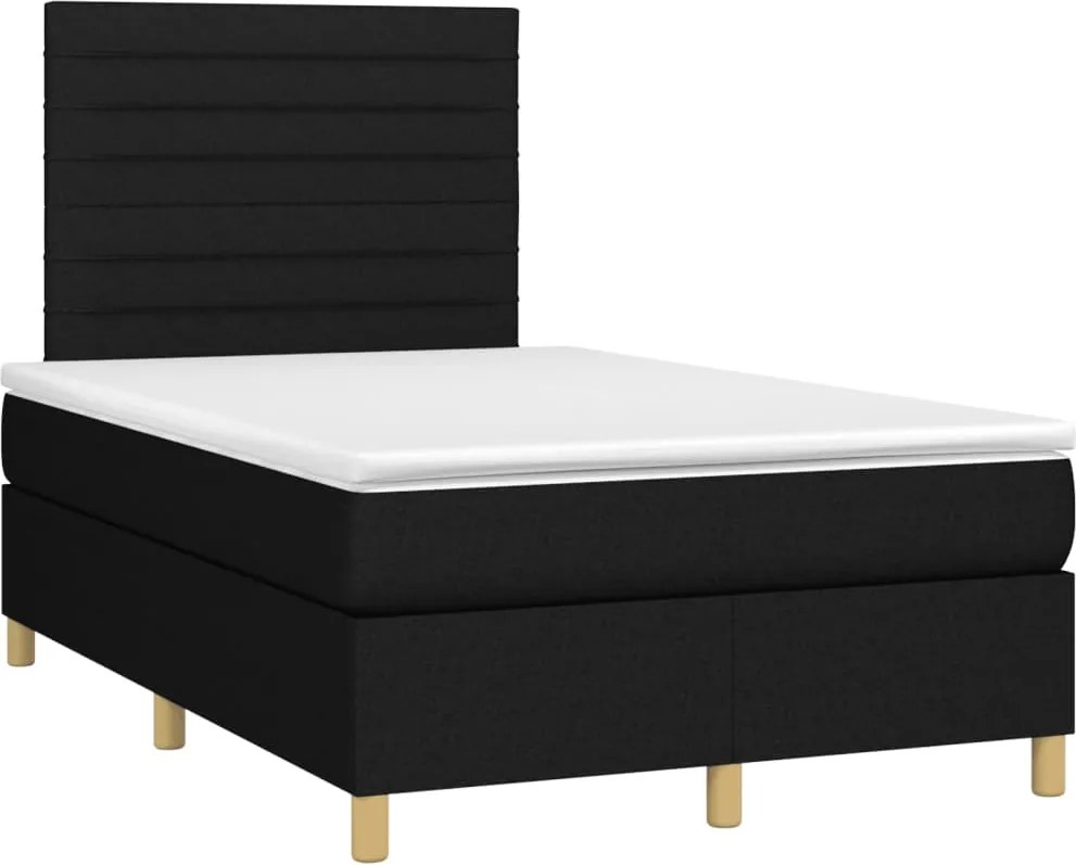 Box spring postel s matrací černá 120x200 cm textil 3142403