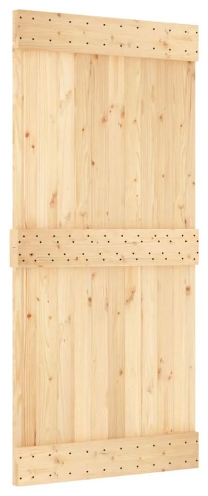 Posuvné dveře s kováním 95 x 210 cm masivní borové dřevo,  3203234