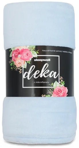 SVITAP sleep well Mikroflanelová deka SLEEP WELL světlá modrá 150x200 cm