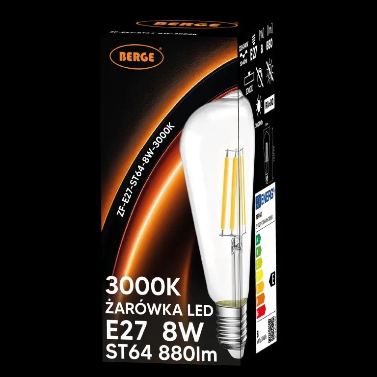 SADA 6x LED žárovka E27 ST64 6W 660lm Filament 3000K - teplá bílá