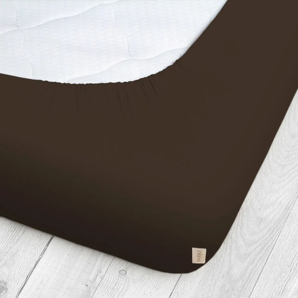 Jersey prostěradlo tmavě hnědé na výšku matrace do 20 cm Velikost: 180 x 220