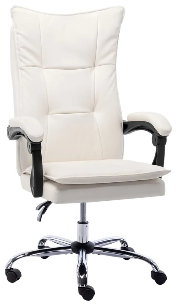 Kancelářská židle krémová umělá kůže,  20351