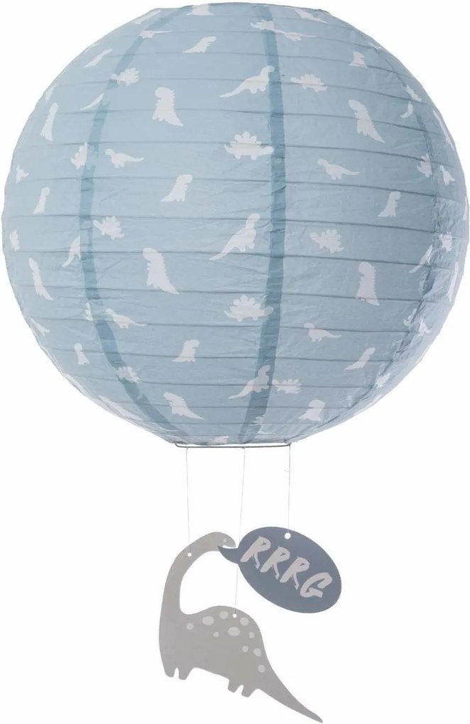 Dětská závěsná lampa, míč s dekorací, modrá