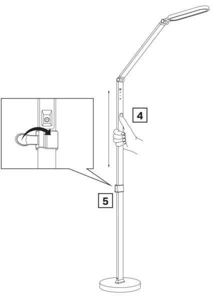 LED Stmívatelná dotyková stojací lampa FERRARA LED/13W/230V 3000/4000/6000K bílá
