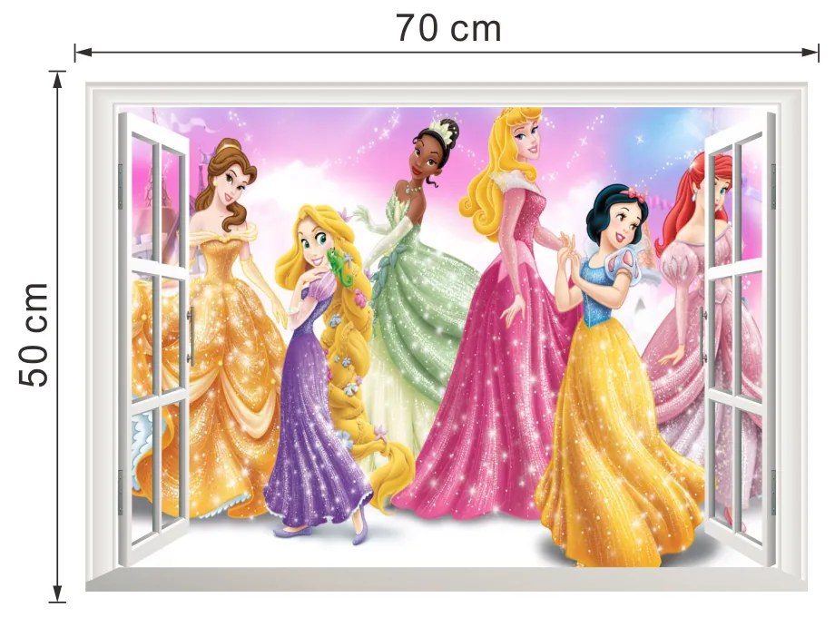 Samolepka na zeď "Disney Princezny" 50x70 cm
