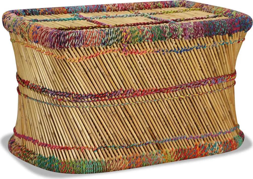vidaXL Konferenční stolek bambus chindi design [244220] Barva: Vícebarevný
