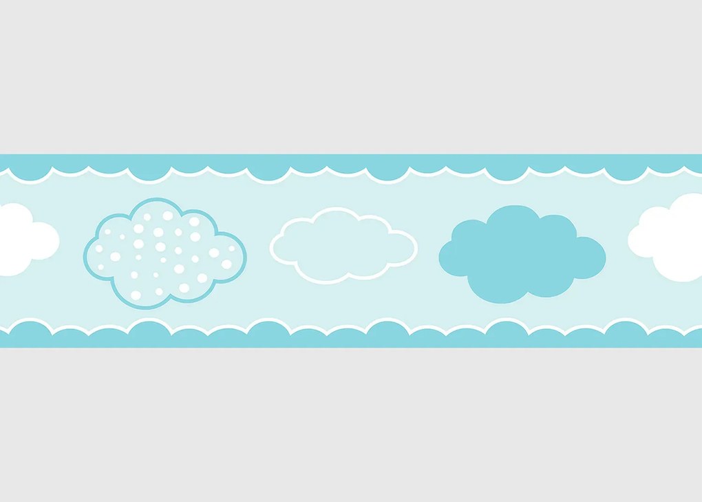 Dětská samolepící bordura na zeď Modré Mraky | 5 m x 13.8 cm | DWBD8501