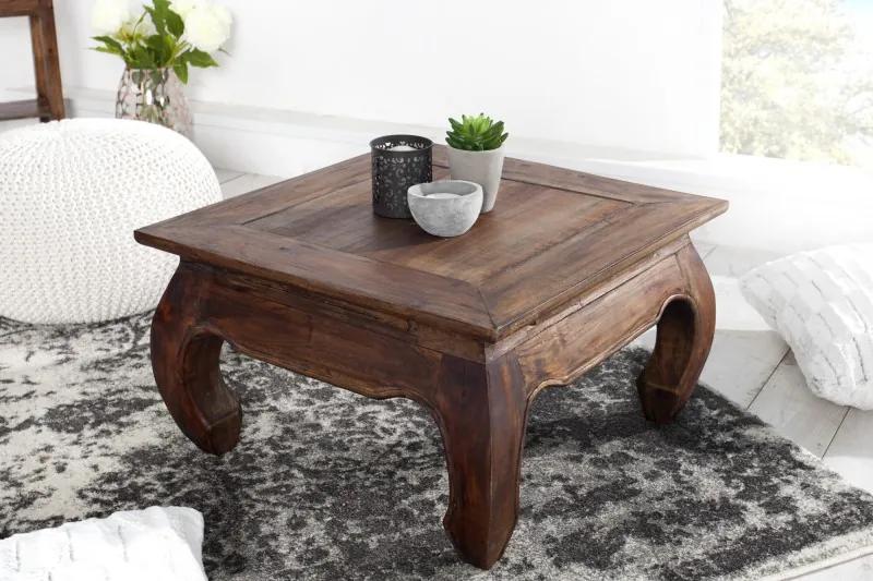 Konferenční stolek OPIUM 60 cm mahagon z masivního dřeva Shabby