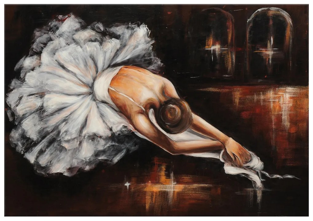 Gario Ručně malovaný obraz Rozcvička baletky Rozměry: 100 x 70 cm