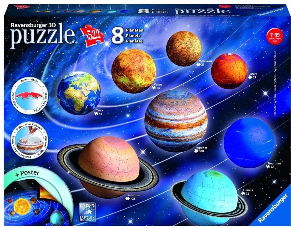3d puzzle ravensburger 3d 116683 planetární soustava
