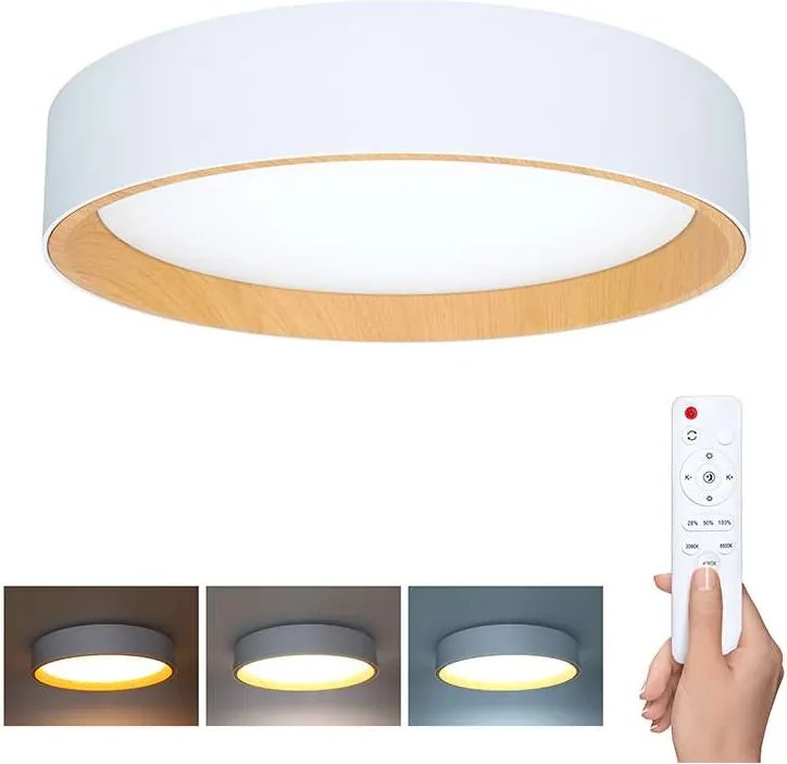 LED stropní světlo s dálkovým ovládáním Larios nastavitelné - průměr 39 cm, bílá