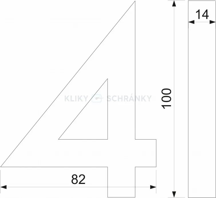 RN Číslo "2" 3D černé 100mm