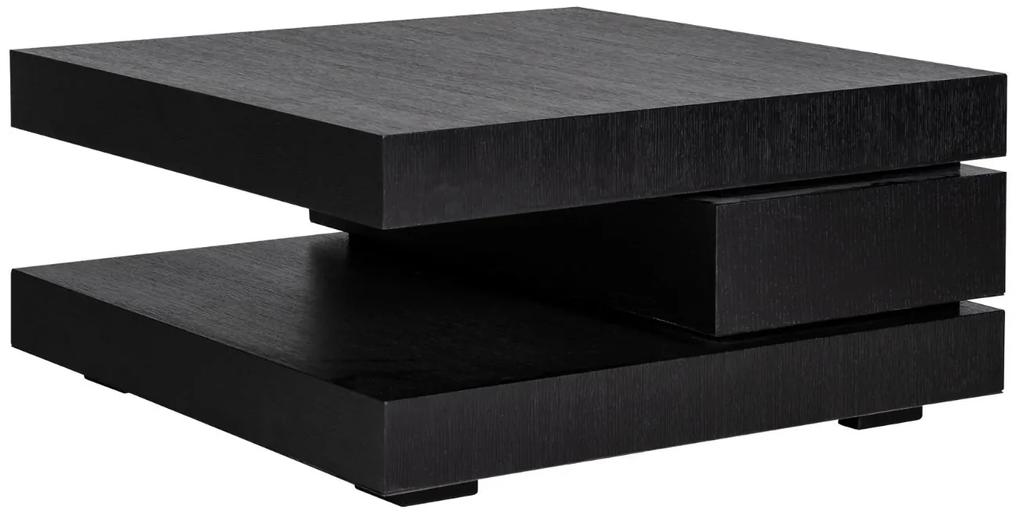Černý dubový konferenční stolek Richmond Oakura Blok 90x90 cm
