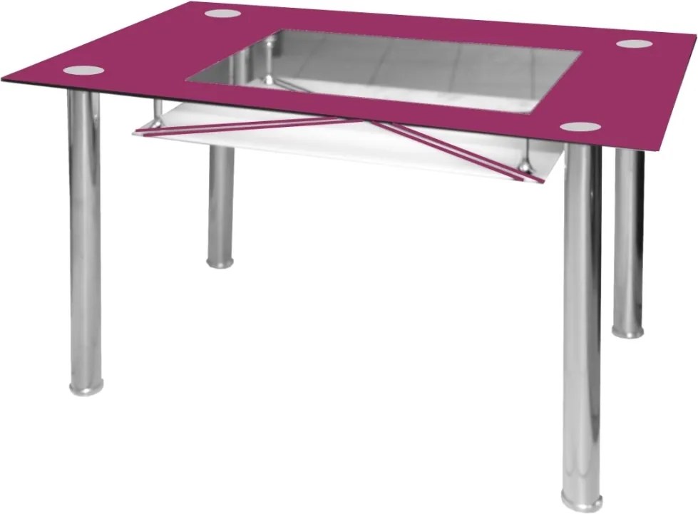 Jídelní stůl skleněný F056 fialový