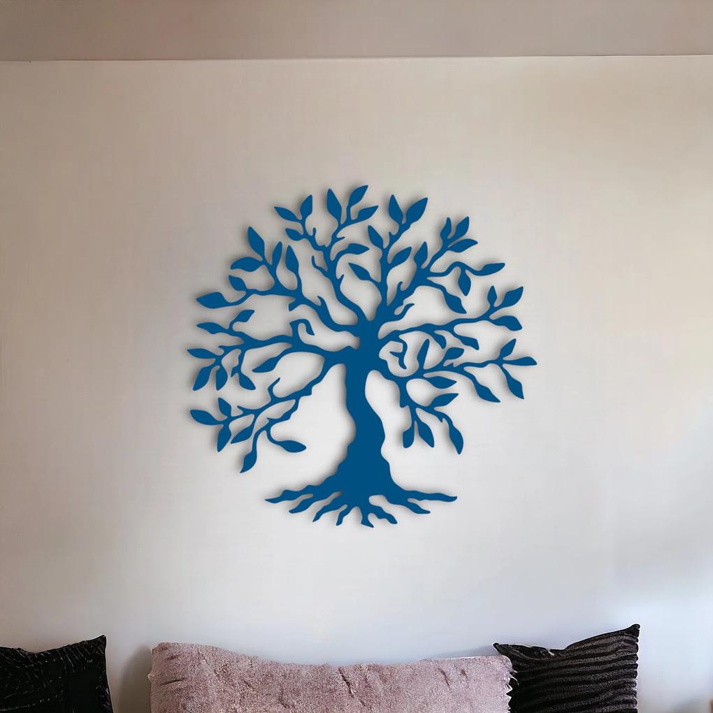 Strom života 11 - kovový obraz na zeď Velikost: 50cm, Barva: Blue
