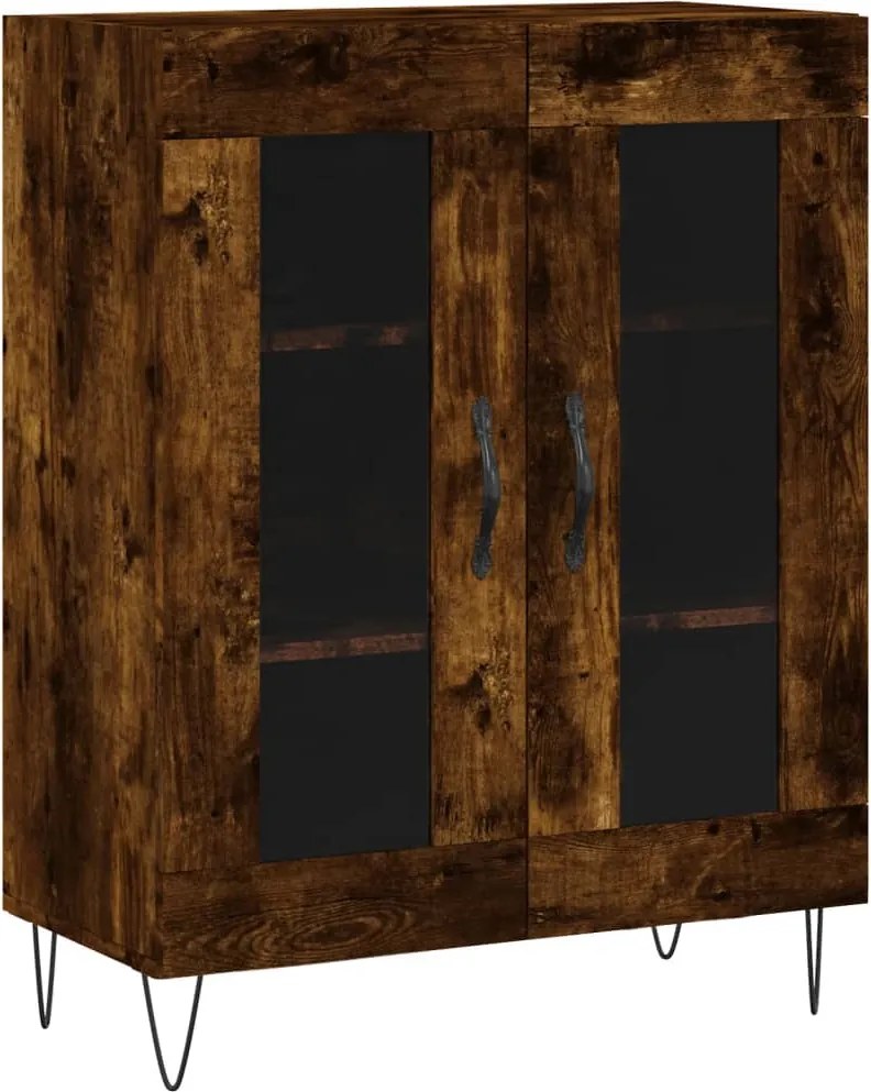 Skříň highboard kouřový dub 69,5 x 34 x 180 cm kompozitní dřevo 3198070