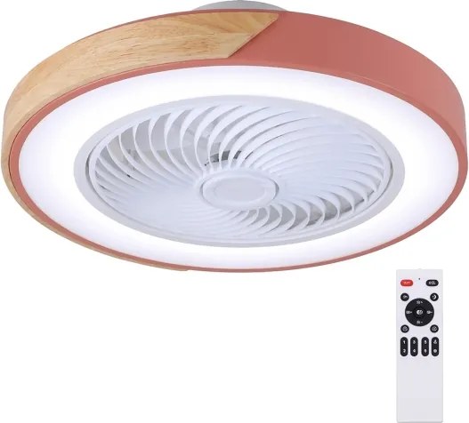Brilagi - LED Stmív. svítidlo s ventilátorem LED/38W/230V 50 cm růžová/dub +DO
