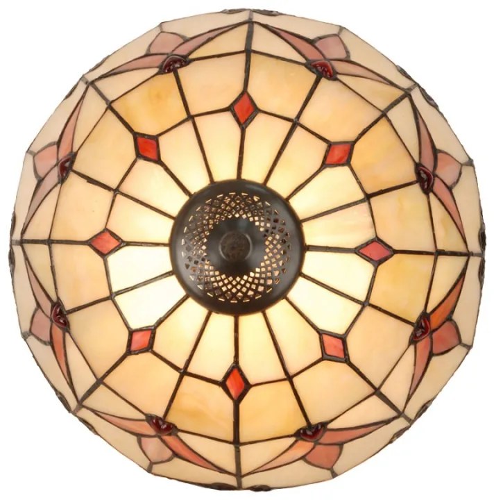 Stolní lampa Tiffany Leontina béžová – 35x53 cm