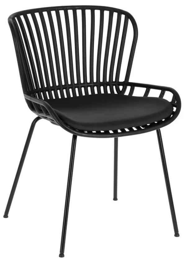Černá čalouněná plastová zahradní židle LaForma Surpik