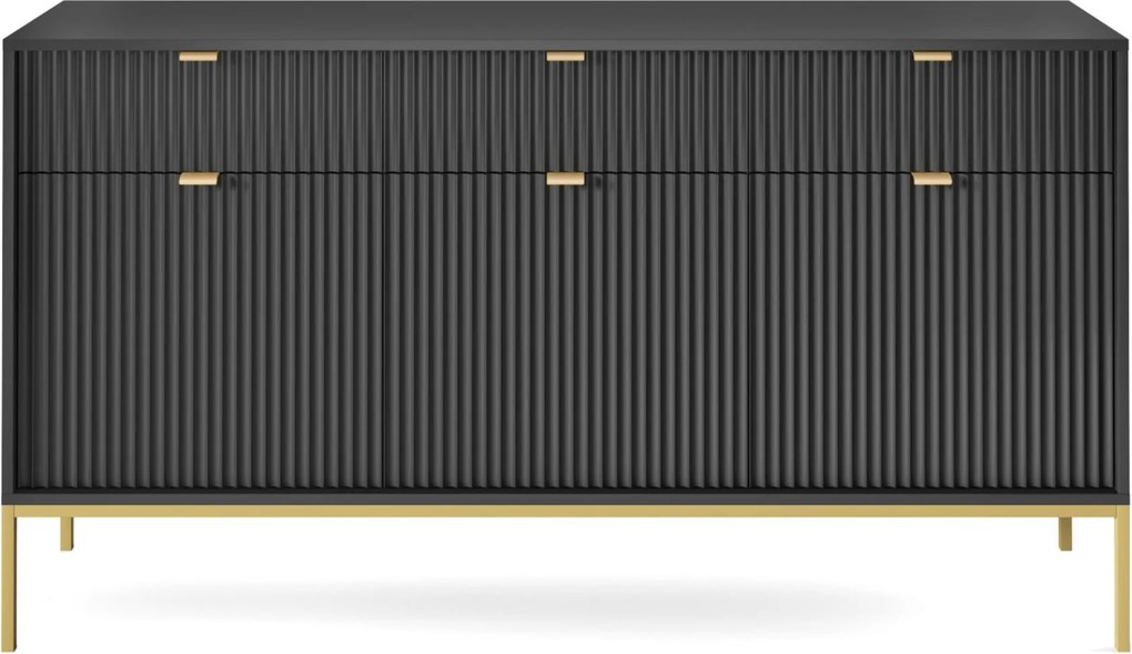 PSK Komoda NEMO KSZ154, Černá 154 cm Dekor nohou: Zlaté