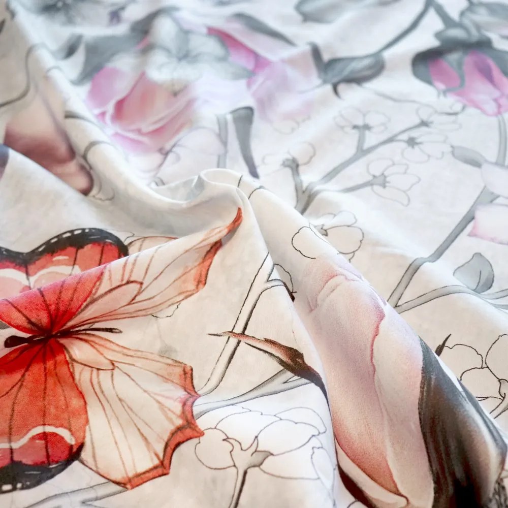 Bierbaum povlečení bavlněný satén 5205D Roses - 140x200 / 70x90 cm