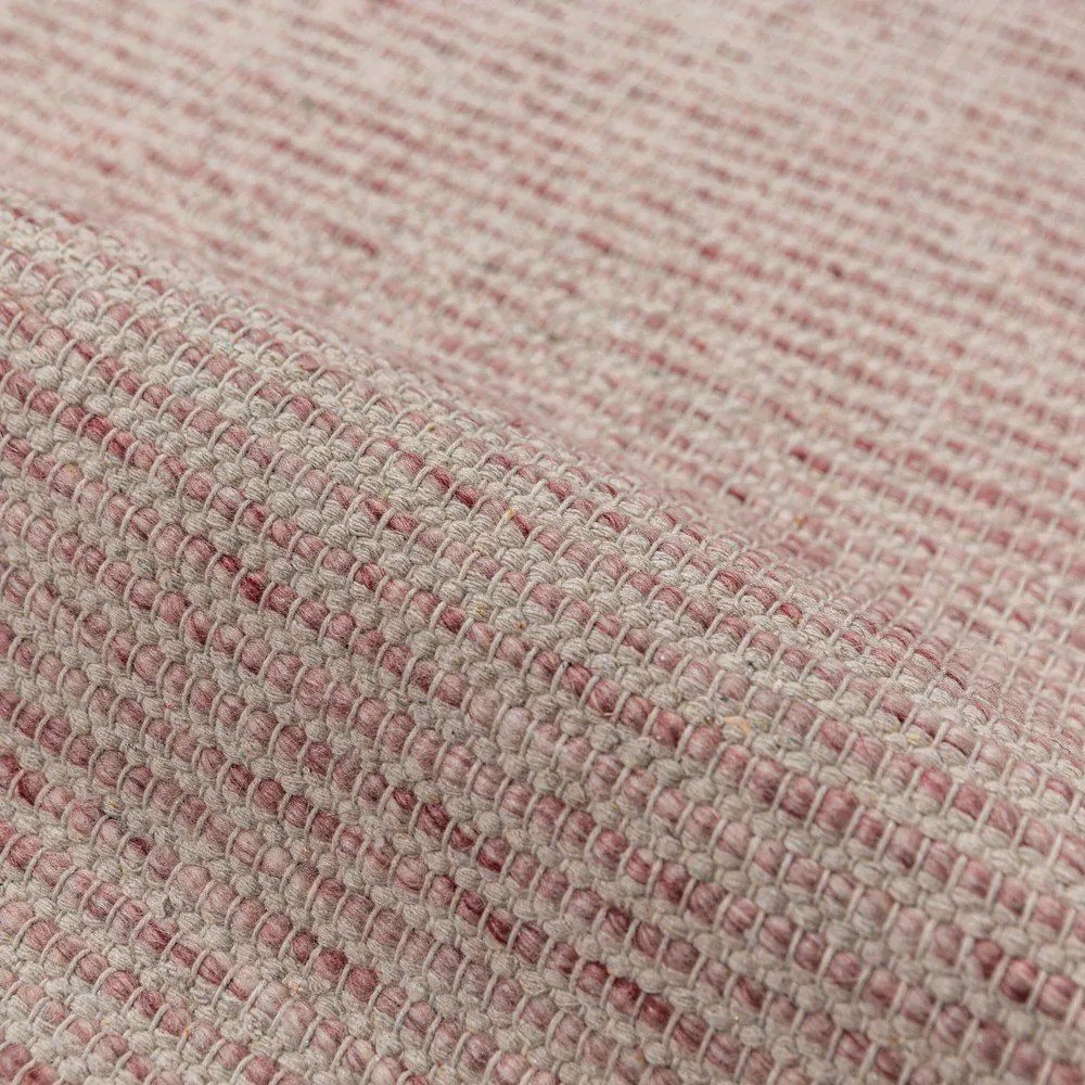 Světle růžový ručně tkaný koberec s příměsí vlny 160x230 cm Rue – Flair Rugs