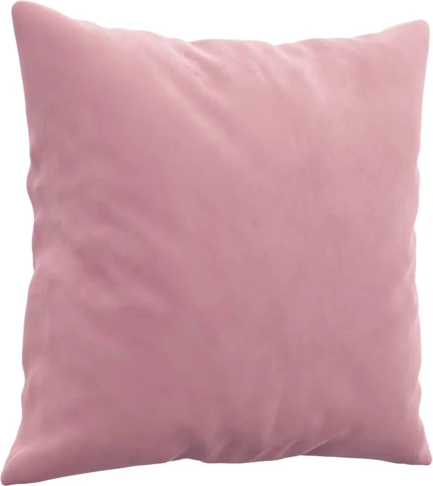 2místná pohovka s polštáři růžová 140 cm samet 3200948
