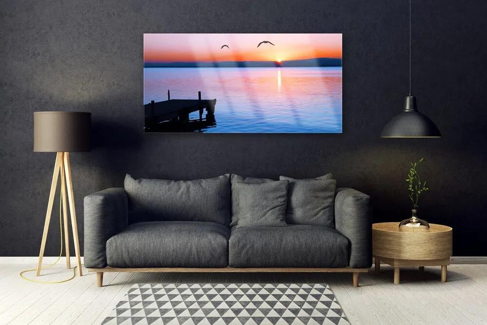 akrylový obraz Moře Molo Slunce Krajina 120x60 cm