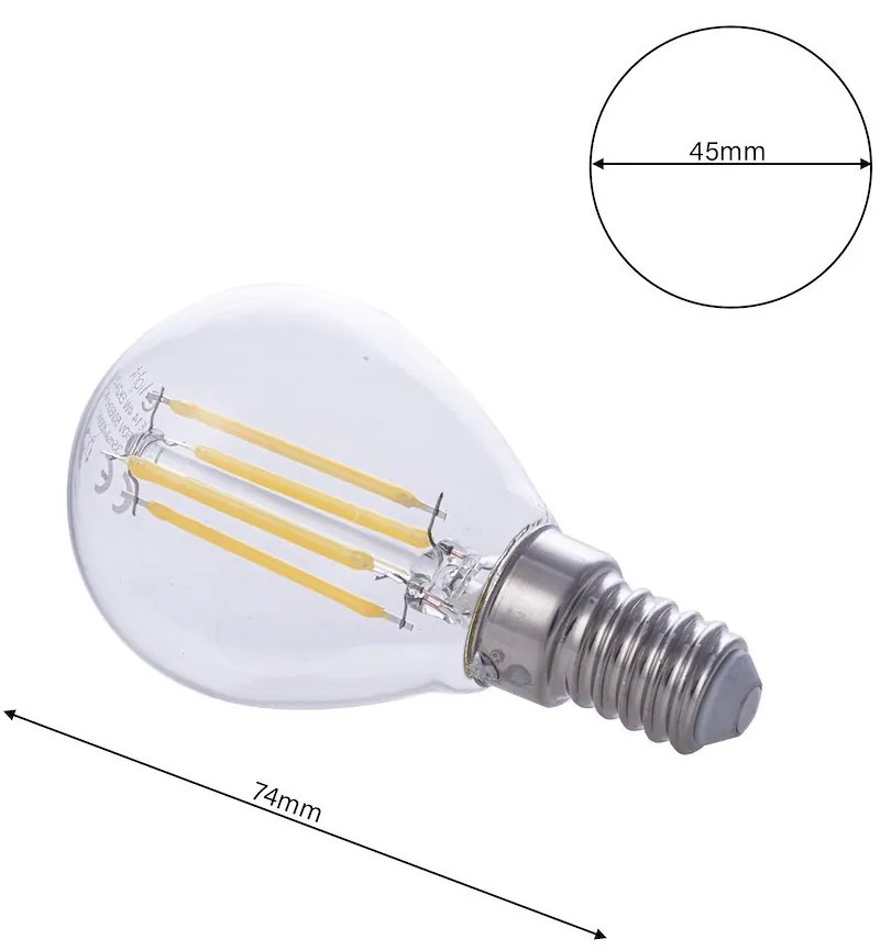 Dekorační LED žárovka E14 neutrální 4000k 4w 400 lm
