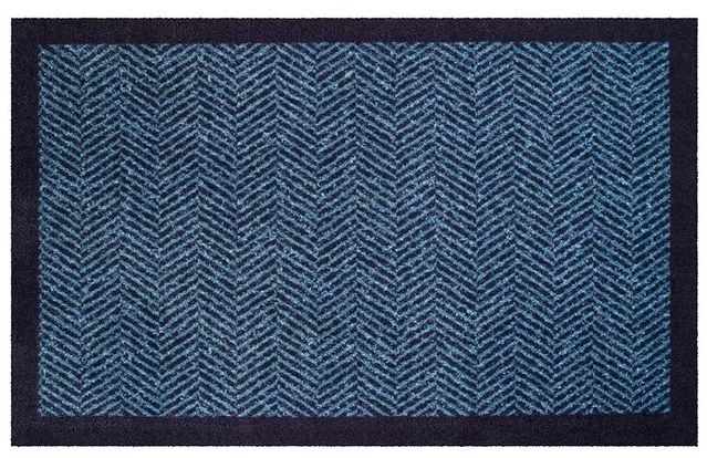 GRUND HERRINGBONE - Protiskluzová vstupní rohožka 90x150 cm, modrá