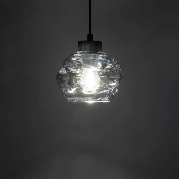 LED Lustr na lanku ZULIA 1xE27/15W/230V černá/kouřová černá
