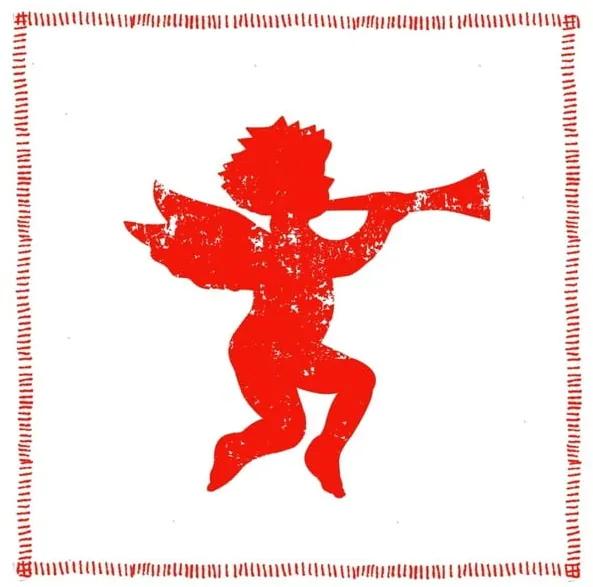 Balení 10 papírových ubrousků s vánočním motivem PPD Angel Fashion Red
