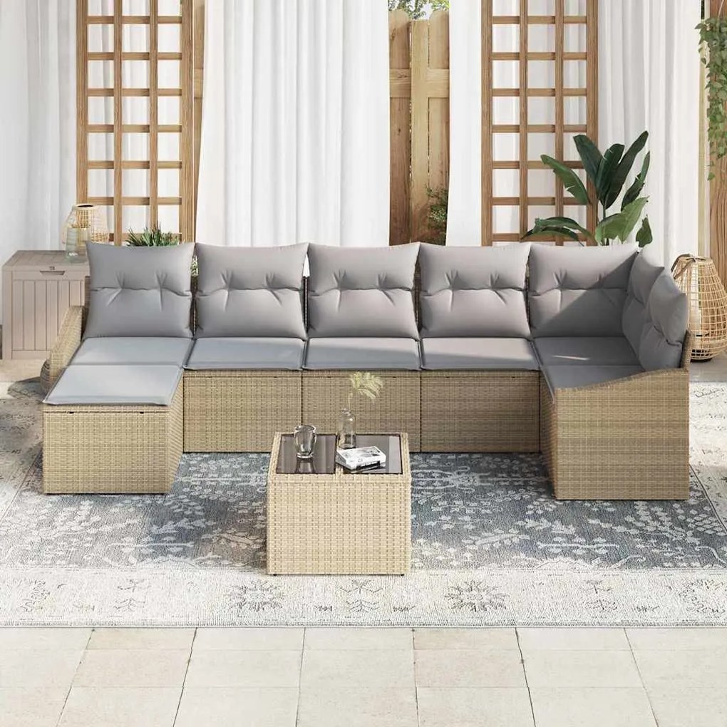 Set pohovek 8 ks Béžová polyratan 3346820
