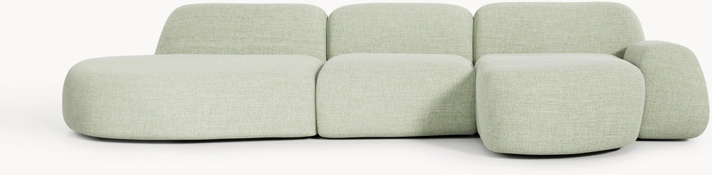 Modulární rohová bouclé pohovka Wolke, 4místná