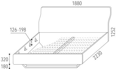 Postel Florencia, čelo oblé čalouněné 180 Domestav F123 Materiál: Buk cink, Barevne provedení: Moření