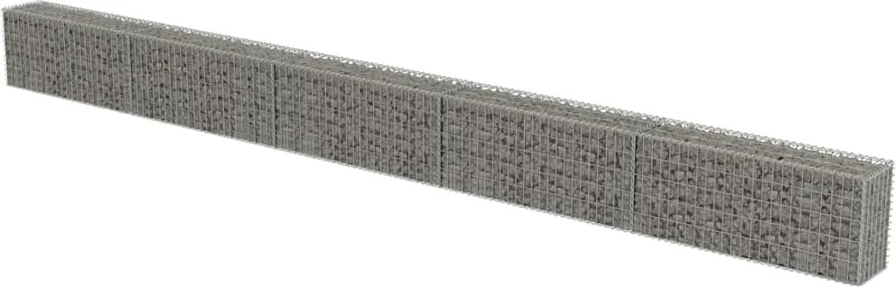 Gabionová zeď s víky z pozinkované oceli 600 x 30 x 50 cm 143583