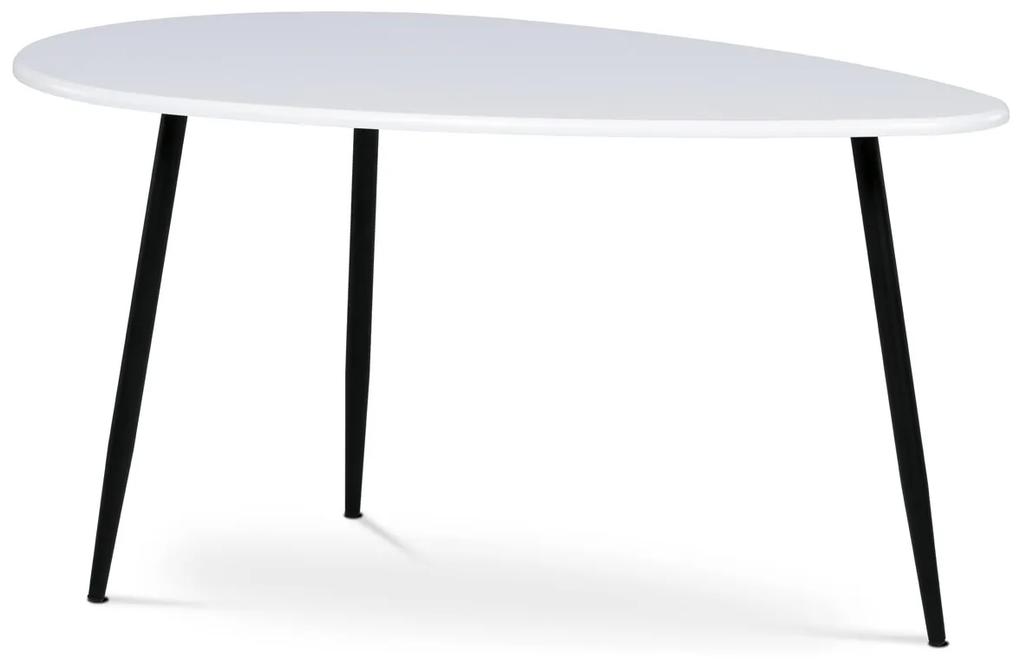 AUTRONIC Konferenční stůl, MDF deska, bilý matt, černý kov AF-3012 WT