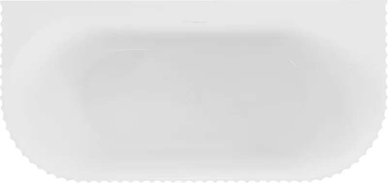 Mexen Sella volně stojící přisazená vana ryhovaná 150 x 75 cm, bílý lesk, bílý přepad - 52711507500-20