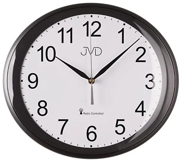 Černé přesné rádiem řízené hodiny JVD RH64.1